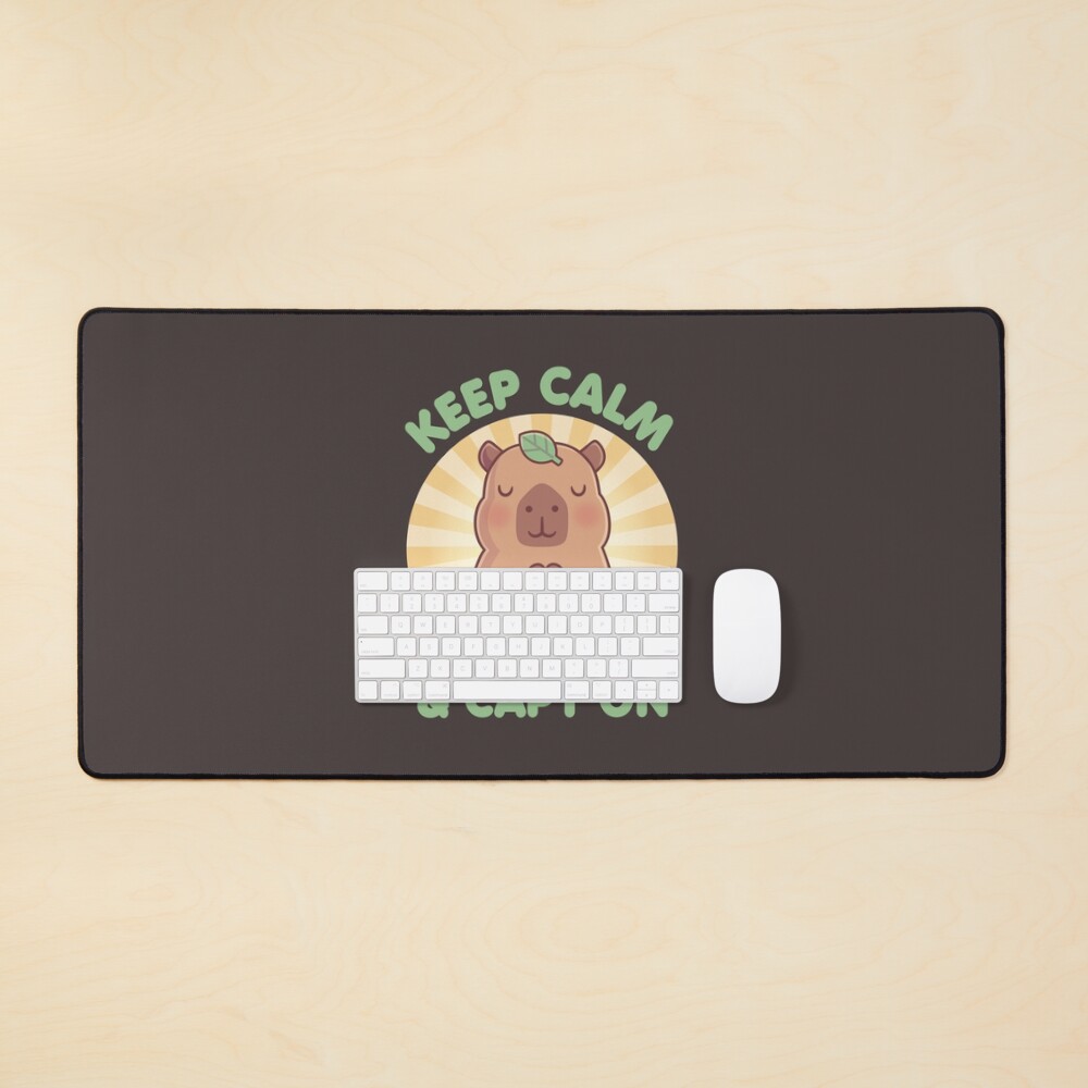 "Cute Capybara Meditating Keep Calm And Capy On Pun" Sticker for Sale ...