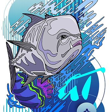 "AL 2024 Series 1- Giant Trevally" Sticker for Sale by AndLeeART ...