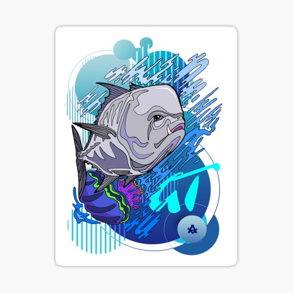"AL 2024 Series 1- Giant Trevally" Sticker for Sale by AndLeeART ...