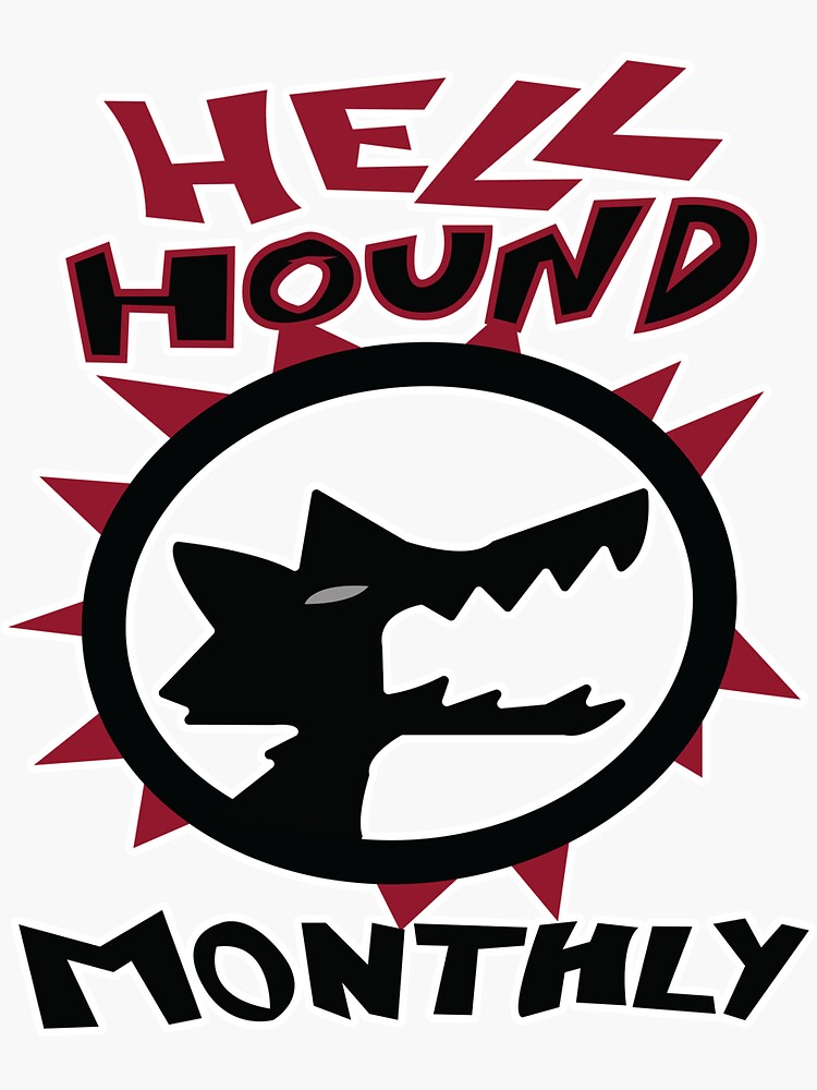 "Hell Hound Monthly - Helluva Boss" Sticker for Sale by sarahxxdll | Redbubble