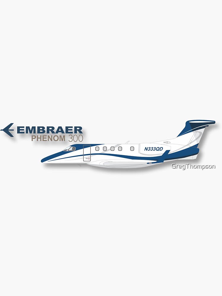 "Embraer Phenom 300" Sticker for Sale by GregThompson | Redbubble