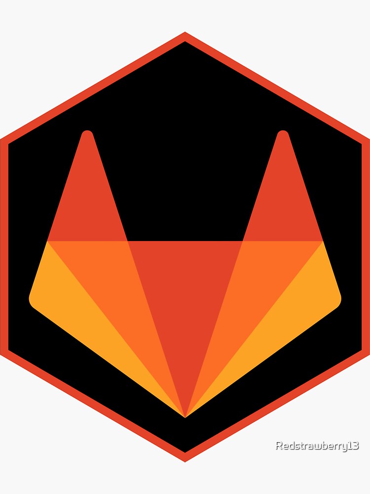 "Git lab hexagon logo" Sticker for Sale by Redstrawberry13 | Redbubble