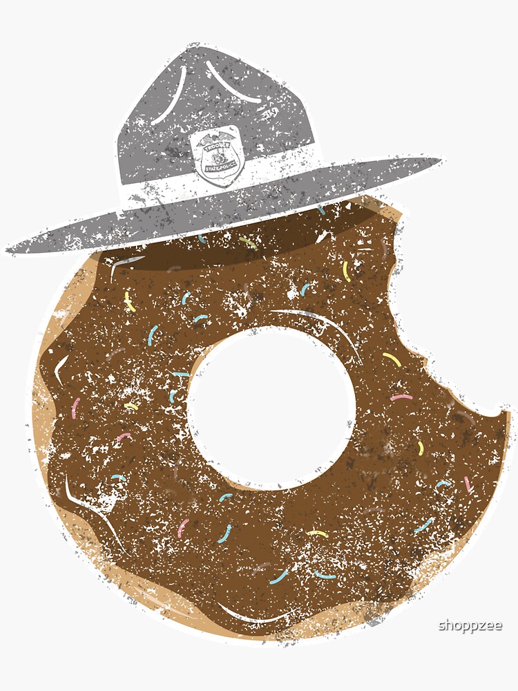 "Police Donut State Police T Shirt State Highway Patrol" Sticker by ...