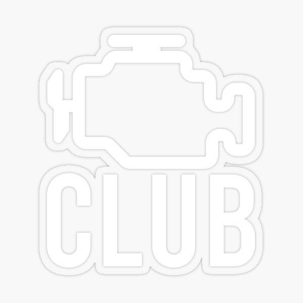 "Check Engine Light Club (White)" Sticker for Sale by Calihilux | Redbubble