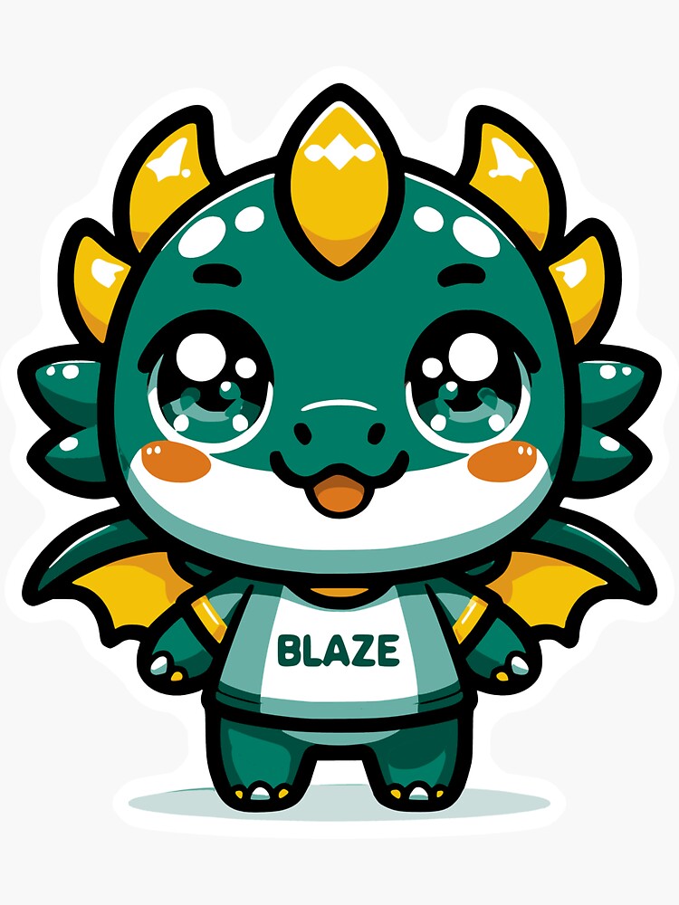 "Cute Kawaii UAB Blaze Dragon" Sticker for Sale by GoKawaiiGo | Redbubble