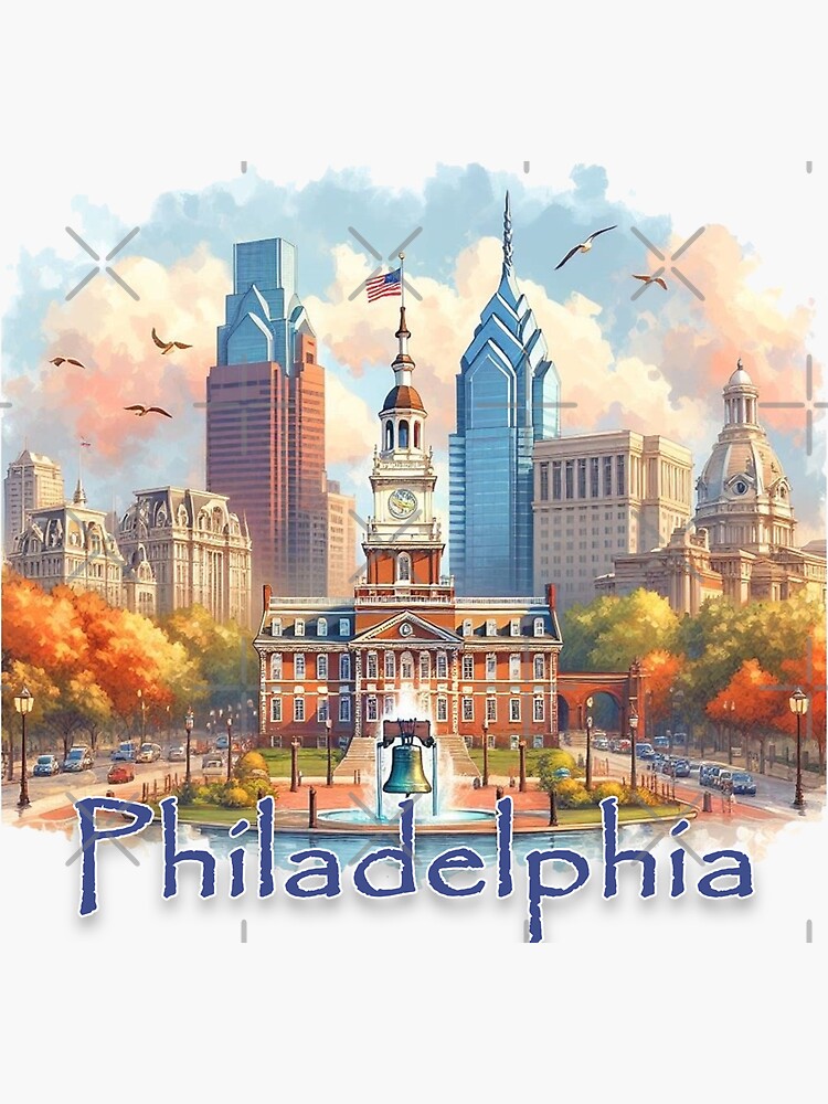 "welcome to philadelphia" Sticker for Sale by Foxlindesigns | Redbubble