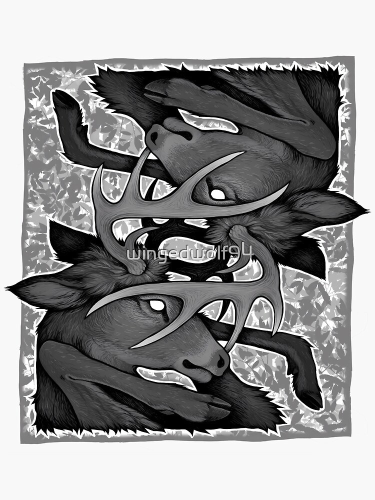"Whitetail Deer Buck Antler Lock" Sticker for Sale by wingedwolf94 ...