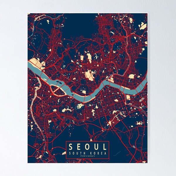 "Seoul City Map of South Korea - Hope" Poster for Sale by deMAP | Redbubble
