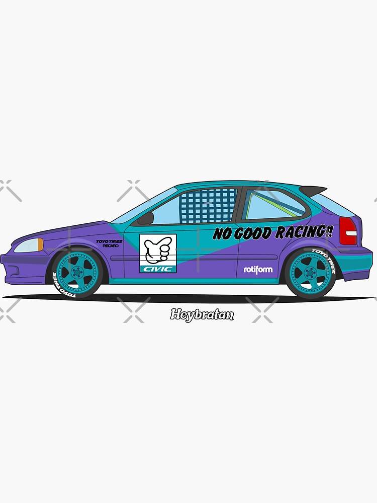 "Honda CIvic Type R EK9 Kanjo Racer Vector Art" Sticker for Sale by ...