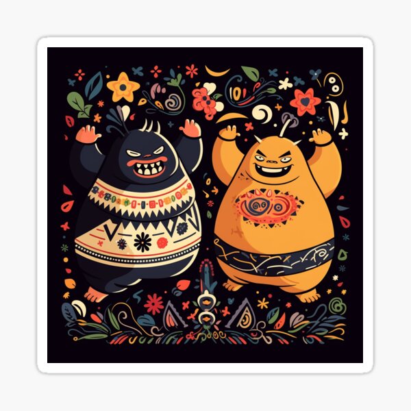 "Sumo wrestlers animation cartoon" Sticker for Sale by VibeStyleShop ...
