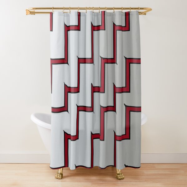 Red and gray shower curtain store