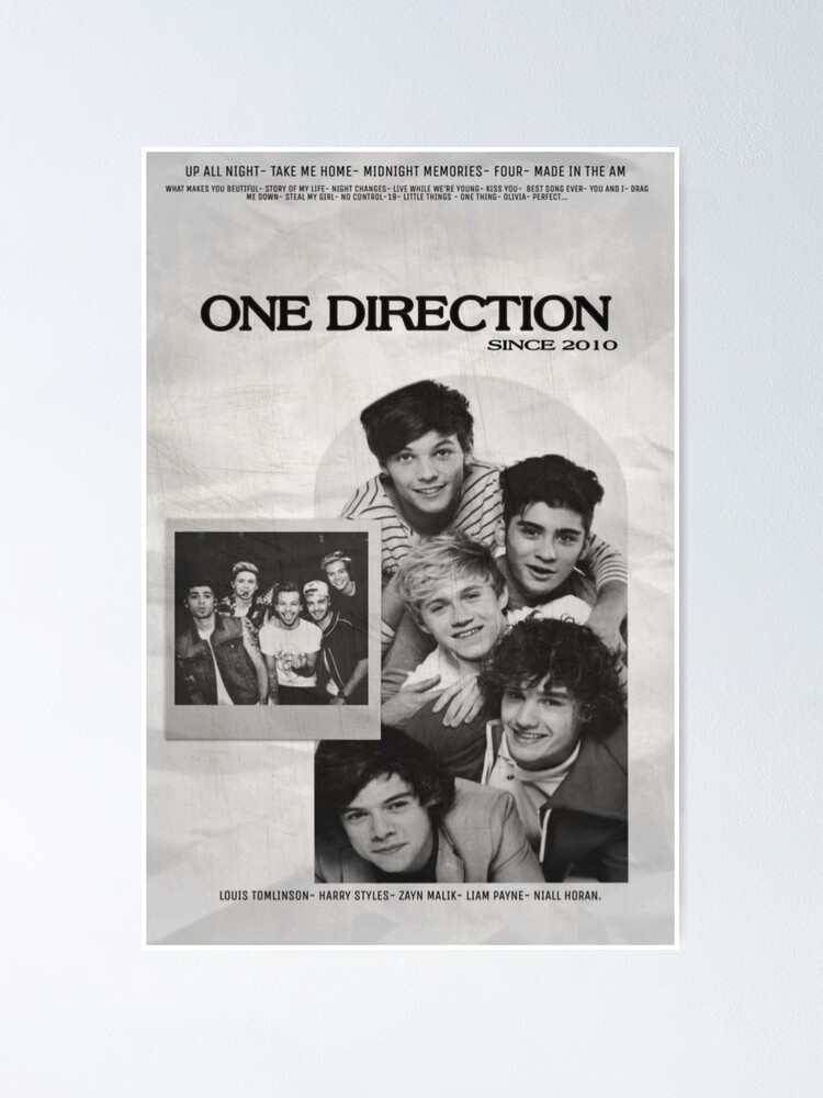 "One Direction Black and White 2010 Poster" Poster for Sale by tpwk ...