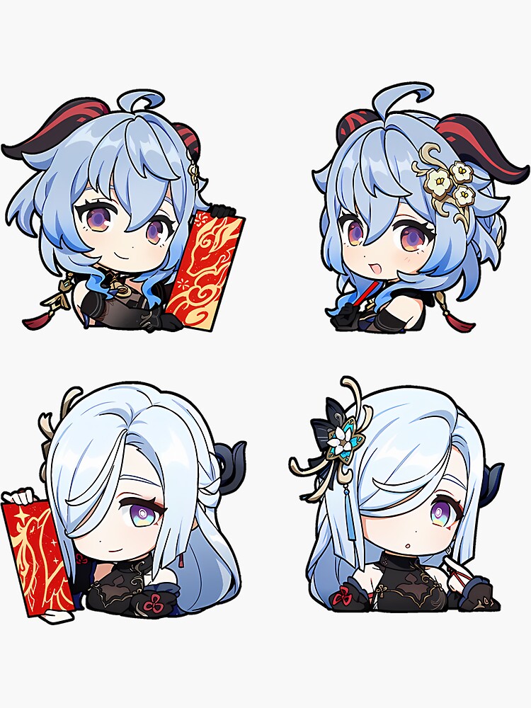 "Ganyu & Shenhe New outfit Sticker Set Genshin Impact" Sticker by ...