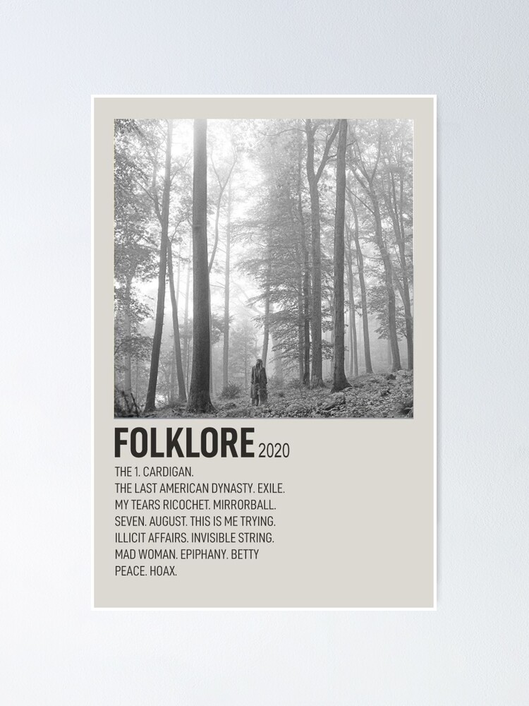 "Taylor Swift Folklore Album Poster" Poster for Sale by tpwk designs ...