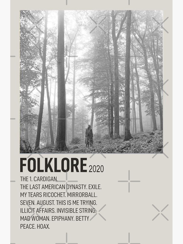 "Taylor Swift Folklore Album Poster" Sticker for Sale by tpwk designs ...