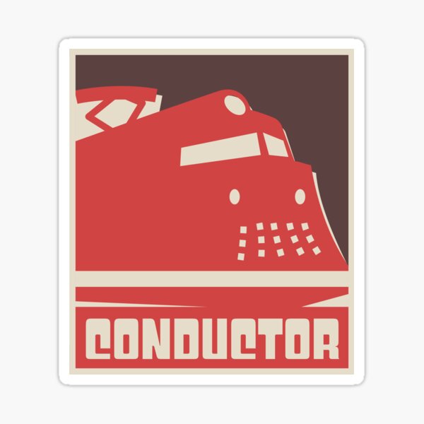 "Retro Vintage Rail Crew Railroad Train Conductor" Sticker for Sale by ...