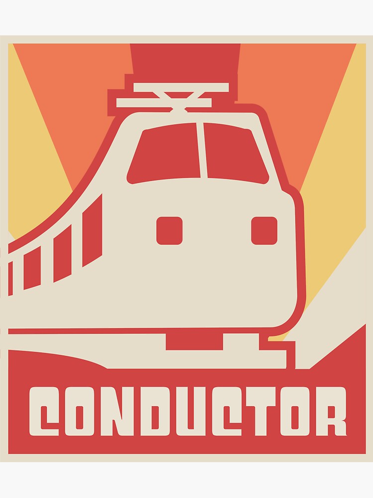 "Retro Vintage Rail Crew Railroad Train Conductor" Sticker for Sale by ...