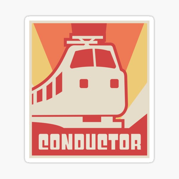 "Retro Vintage Rail Crew Railroad Train Conductor" Sticker for Sale by ...