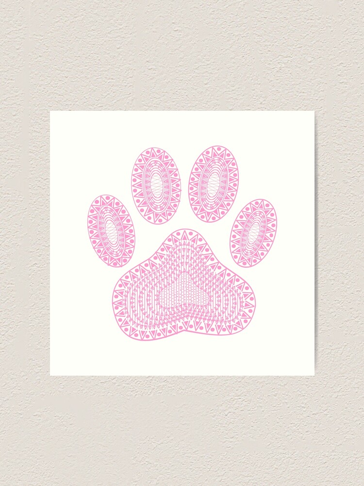 "Abstract Pink Ink Dog Paw Print" Art Print by Almdrs | Redbubble