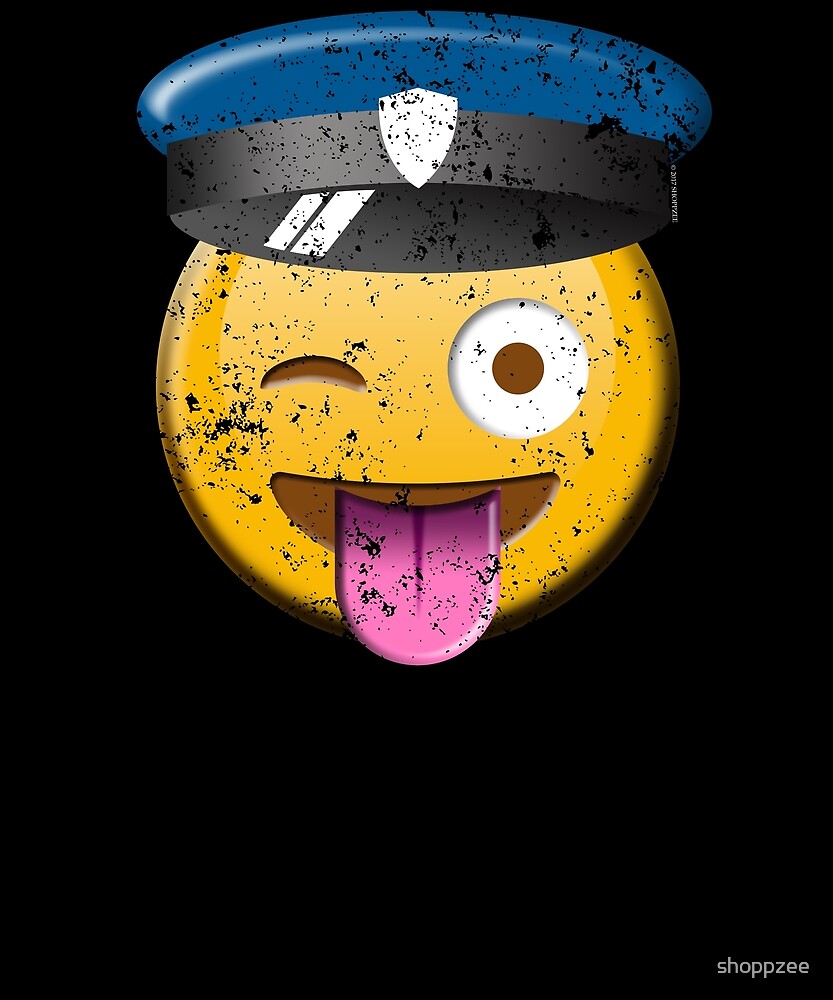 "Funny Police Shirt Winking Emoji Shirt Police Gear For Kids" by ...
