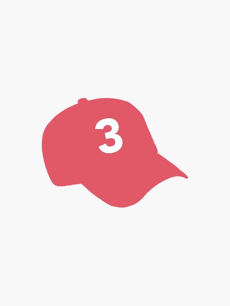 "Chance The Rapper "3" Hat Sticker – Salmon" Sticker for Sale by ...