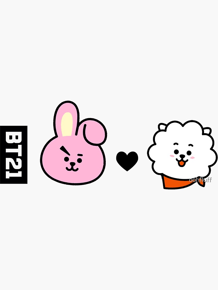 Pegatina «BTS BT21 COOKY X RJ (Jungkook x Jin)» de oohfluff | Redbubble