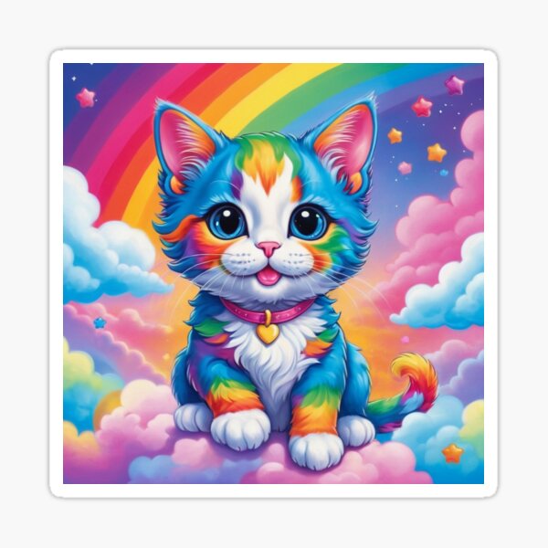 "Rainbow kitten " Sticker for Sale by KittyKawa1i | Redbubble