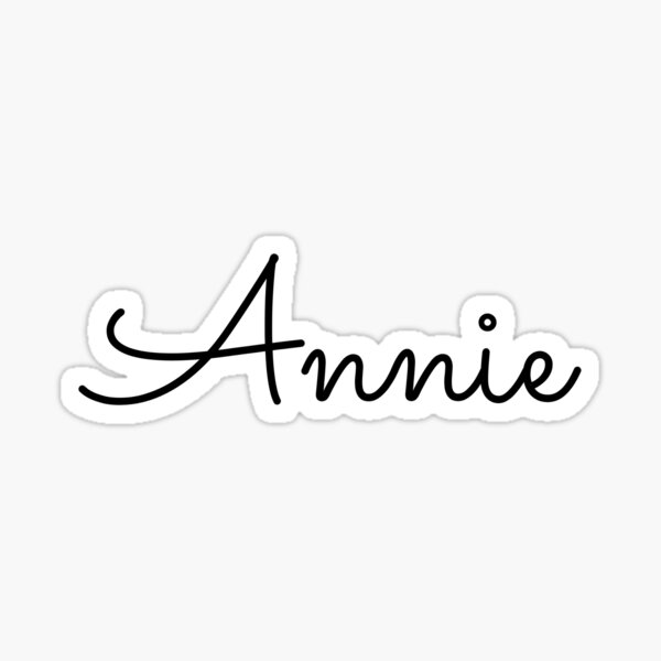 "Writing Annie Name Label (Black)" Sticker for Sale by NormadWorld ...
