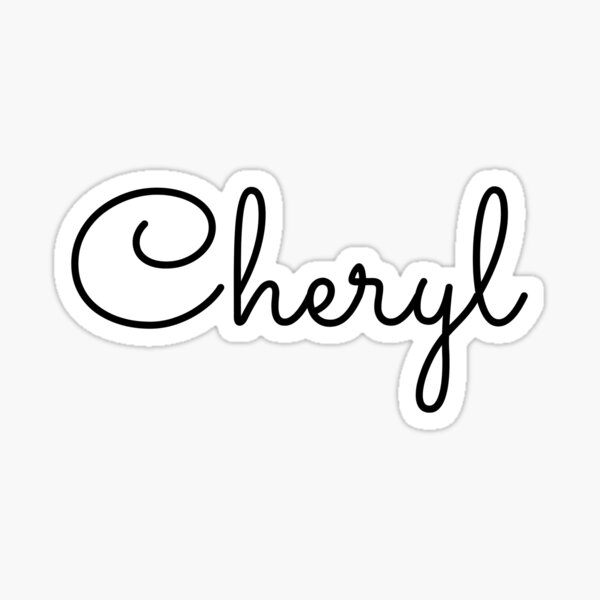 "Writing Cheryl Name Label (Black)" Sticker for Sale by NormadWorld ...