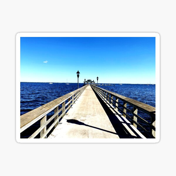 "Looking Down The Pier" Sticker for Sale by Dennis Consorte | Redbubble
