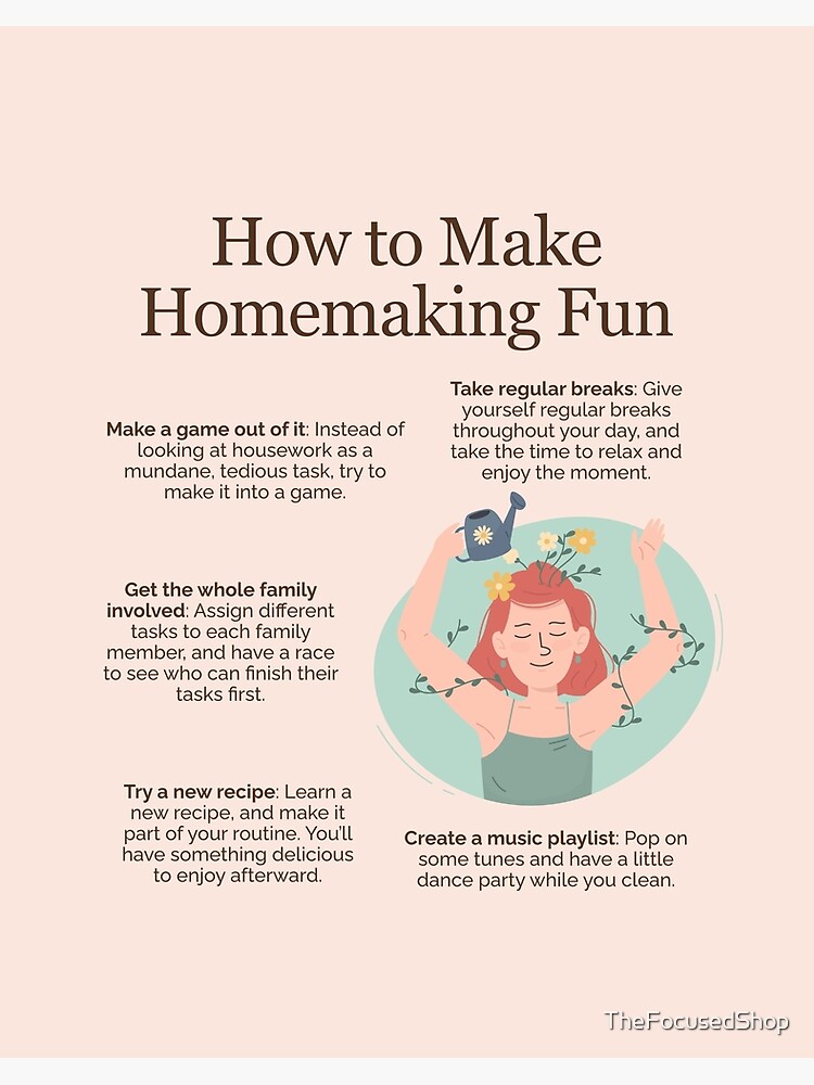 "How to Make Homemaking Fun" Art Board Print for Sale by TheFocusedShop ...
