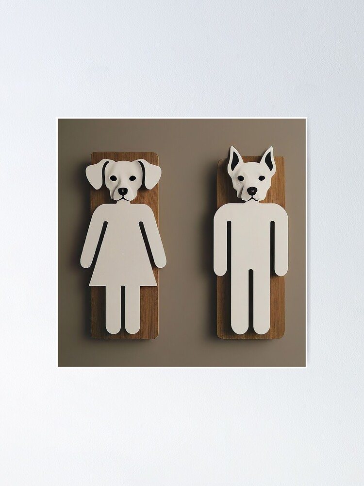 "Dog Toilet Sign" Poster for Sale by yellowveggiez | Redbubble