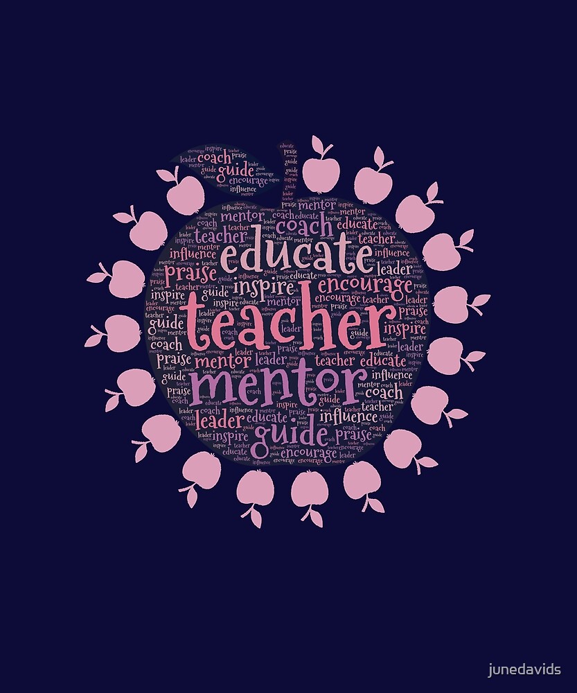 "Teacher Word Art Apple Teachers Day Appreciation Design" by junedavids ...
