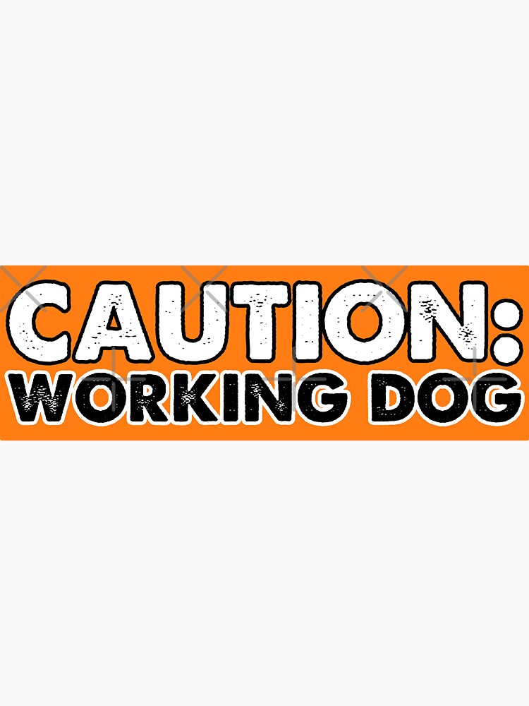 "Caution: Working Dog - Orange" Sticker by 2woofs-1meow | Redbubble