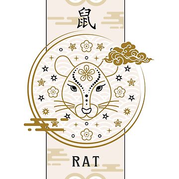 "Chinese Rat zodiac sign with symbol" Sticker for Sale by ...