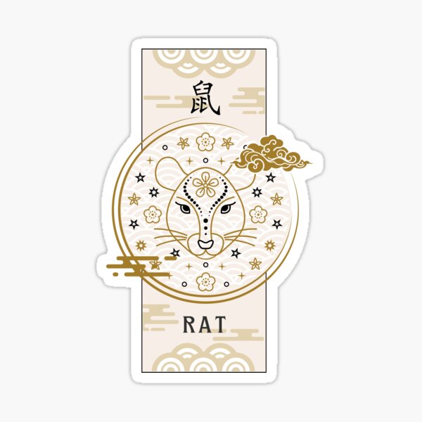 "Chinese Rat zodiac sign with symbol" Sticker for Sale by ...