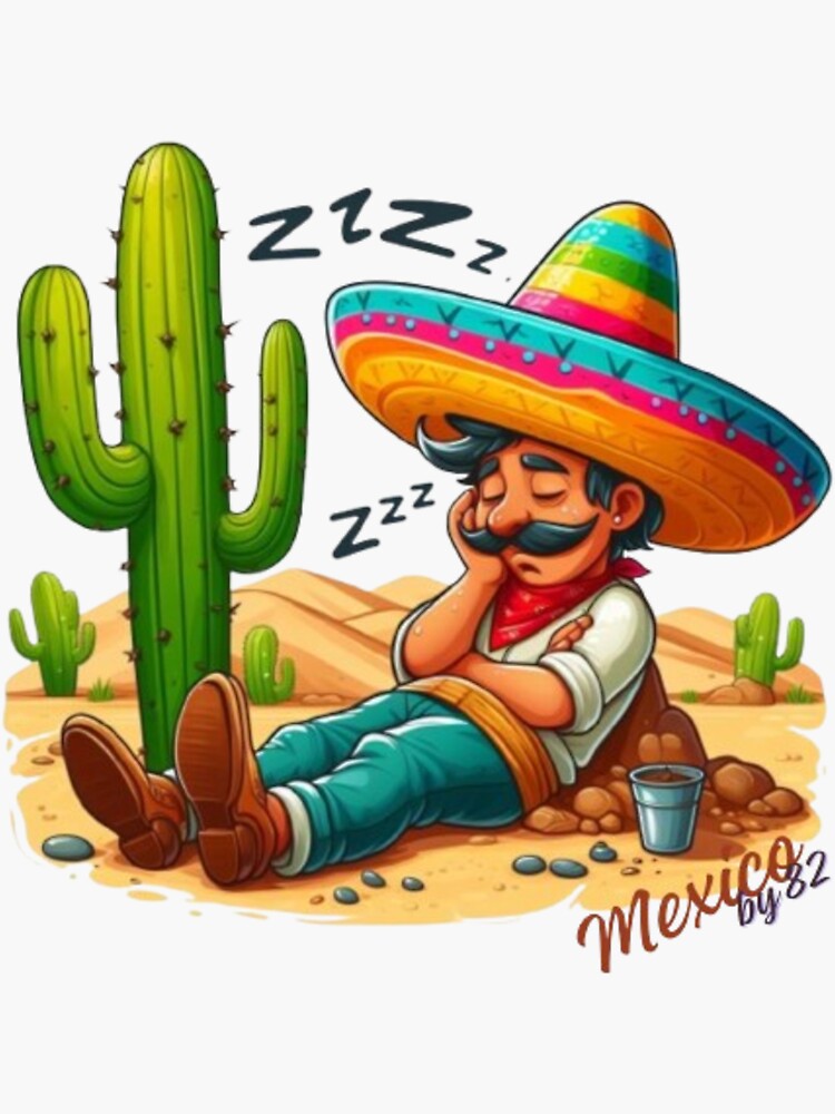 "Mexican Siesta under the Cactus" Sticker by FPBby82 | Redbubble