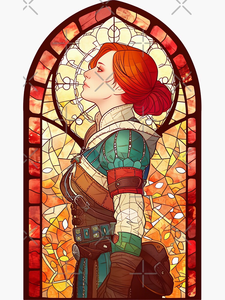 "Stained Glass Triss" Sticker for Sale by SchellStation | Redbubble