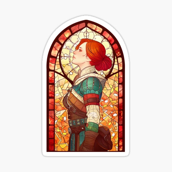 "Stained Glass Triss" Sticker for Sale by SchellStation | Redbubble