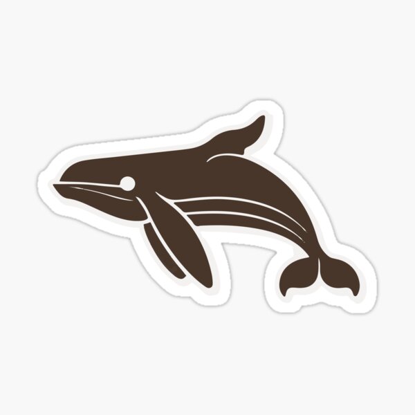 "Minimalist Breaching Whale Line Art" Sticker for Sale by NiftyWrx ...
