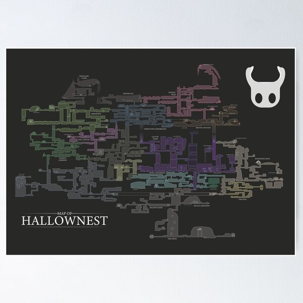 "HALLOWNEST MAP - Hollow Knight map" Poster by Necronder | Redbubble