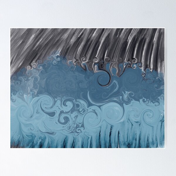 "Eternal tide Blue Swash Waves Japanese modern aesthetic " Poster for ...