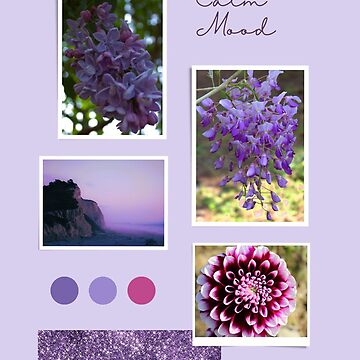 "Calm Mood Purple Mood Board Spring Sticker" Sticker for Sale by ...