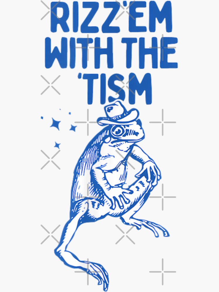 "Funny Rizz Em with The Tism Meme Autistic Frog" Sticker for Sale by ...