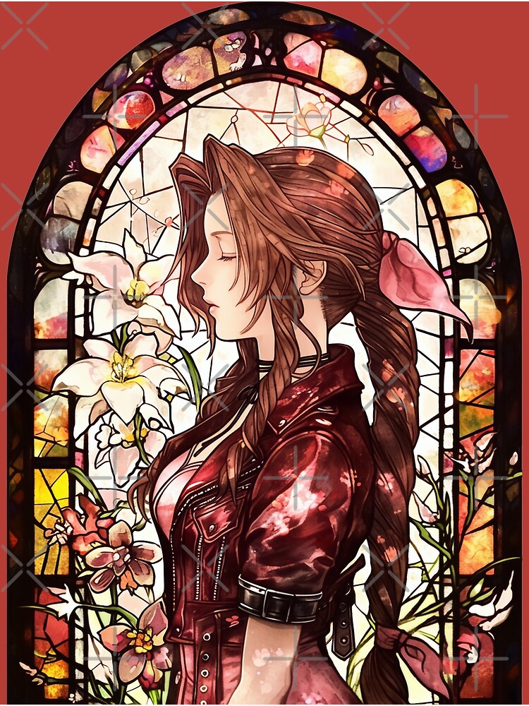 "Stained Glass Aerith" Poster for Sale by SchellStation | Redbubble