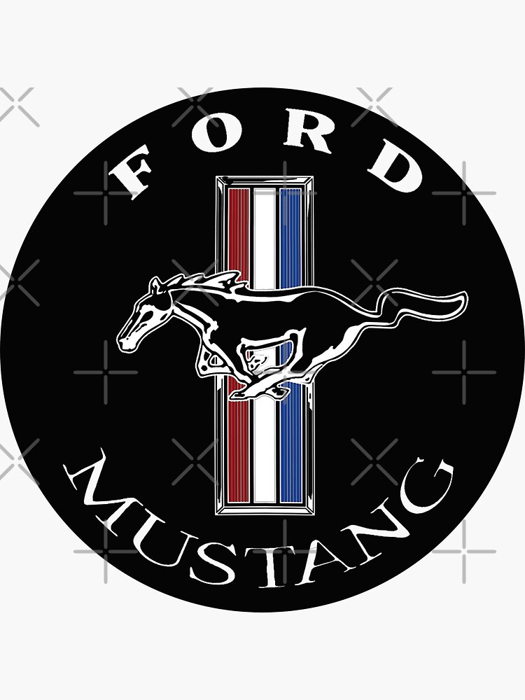 "Ford Mustang Logo Round Sticker" Sticker for Sale by GrubArt66 | Redbubble