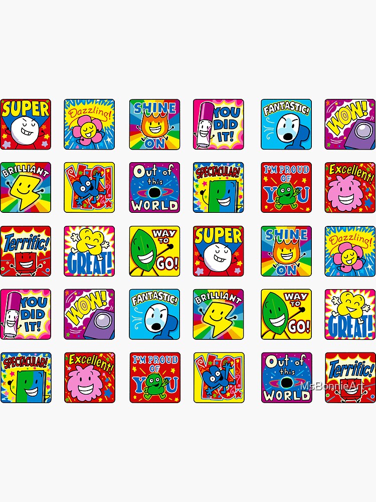 "BFDI Classroom 30 Pack" Sticker for Sale by MsBonnie | Redbubble