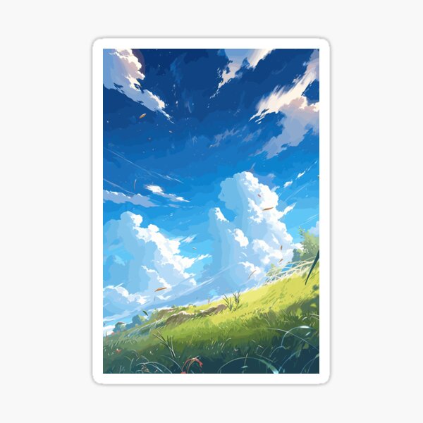 "Anime Style Landscape" Sticker for Sale by Renju Harilal | Redbubble