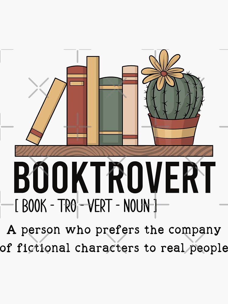 "Booktrovert (Black)" Sticker for Sale by HofTao | Redbubble