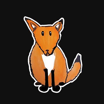 "Fox Badly Drawn (But Cute)" Sticker for Sale by RhondaLily | Redbubble